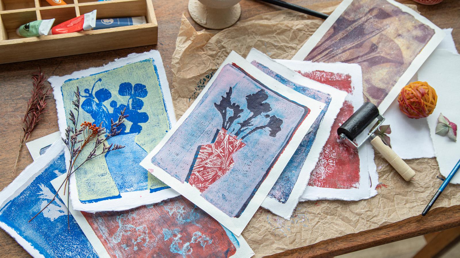 Floral gel print art | DIY project | Søstrene Grene