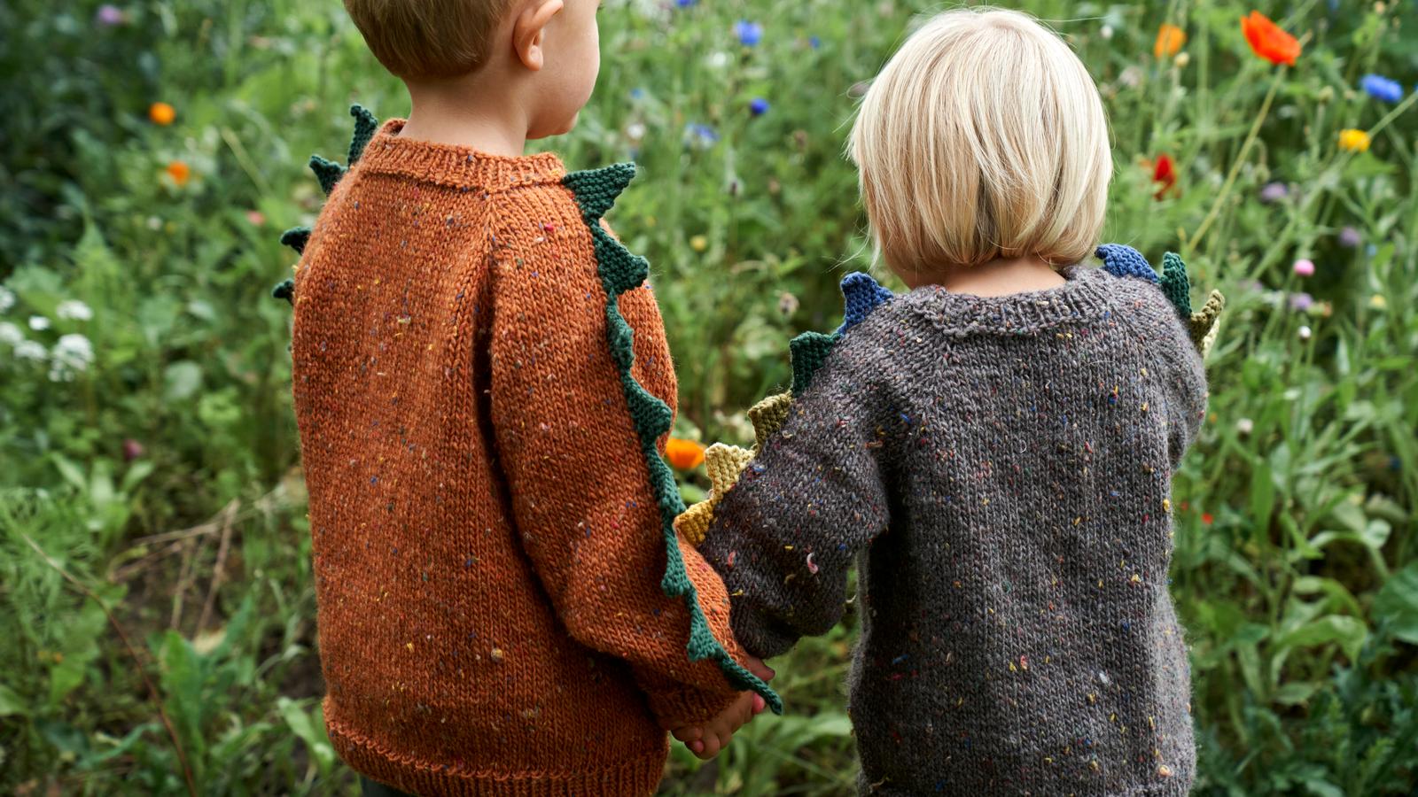 Knitted dino tweed jumper | DIY-projects | Søstrene Grene