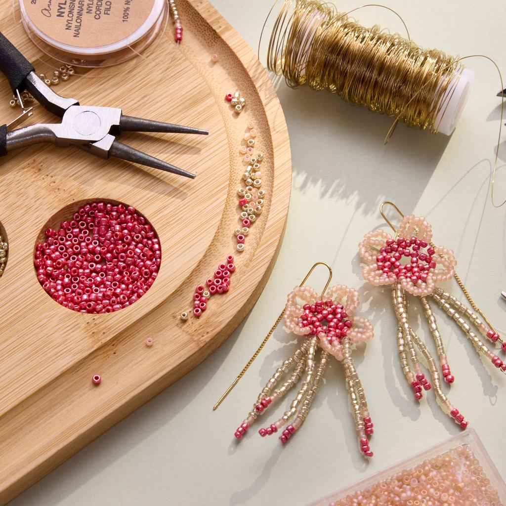 Lot de perles | Verre/nylon/fer. 7 couleurs. | Multi