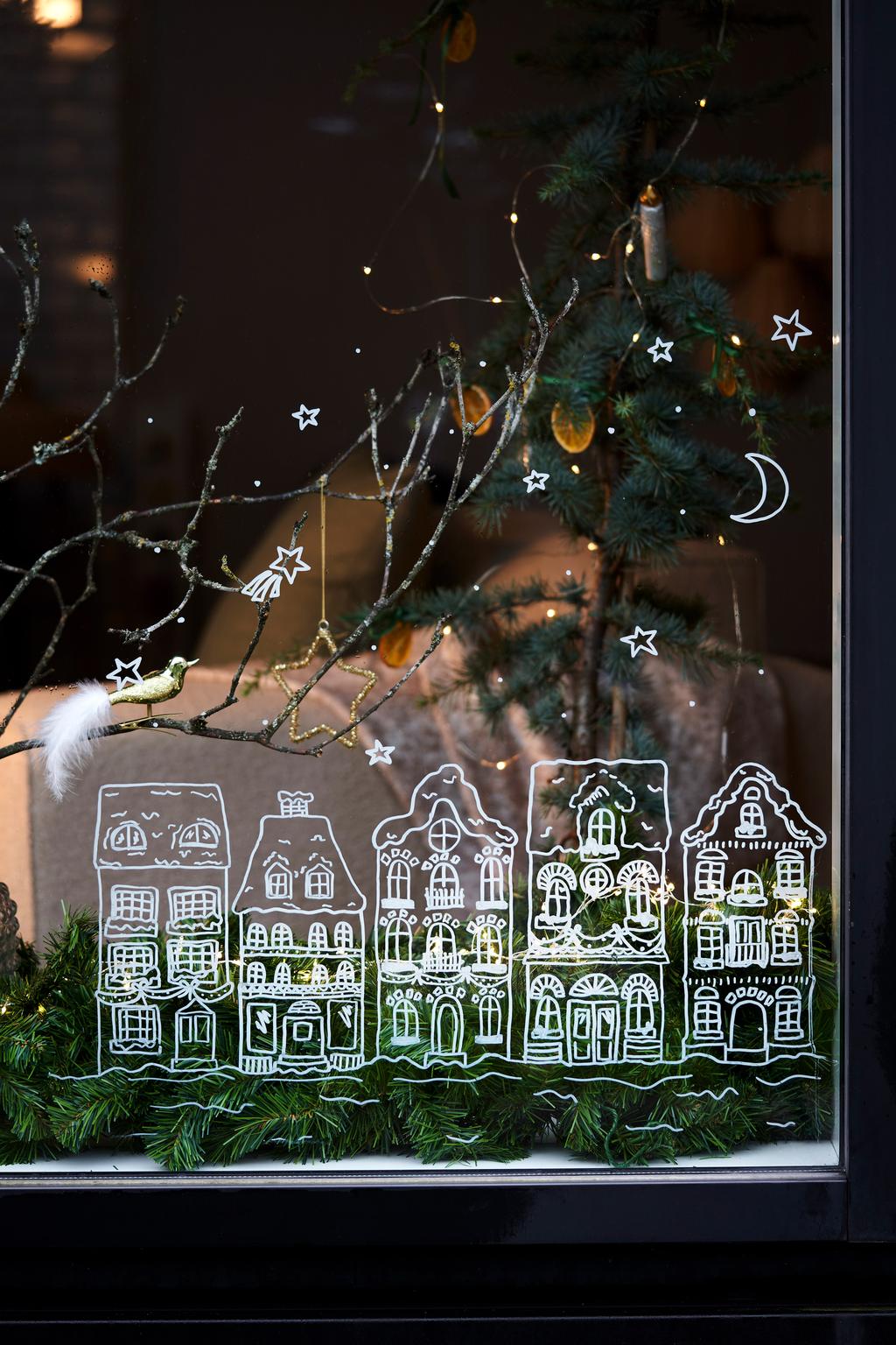 christmas chalk window