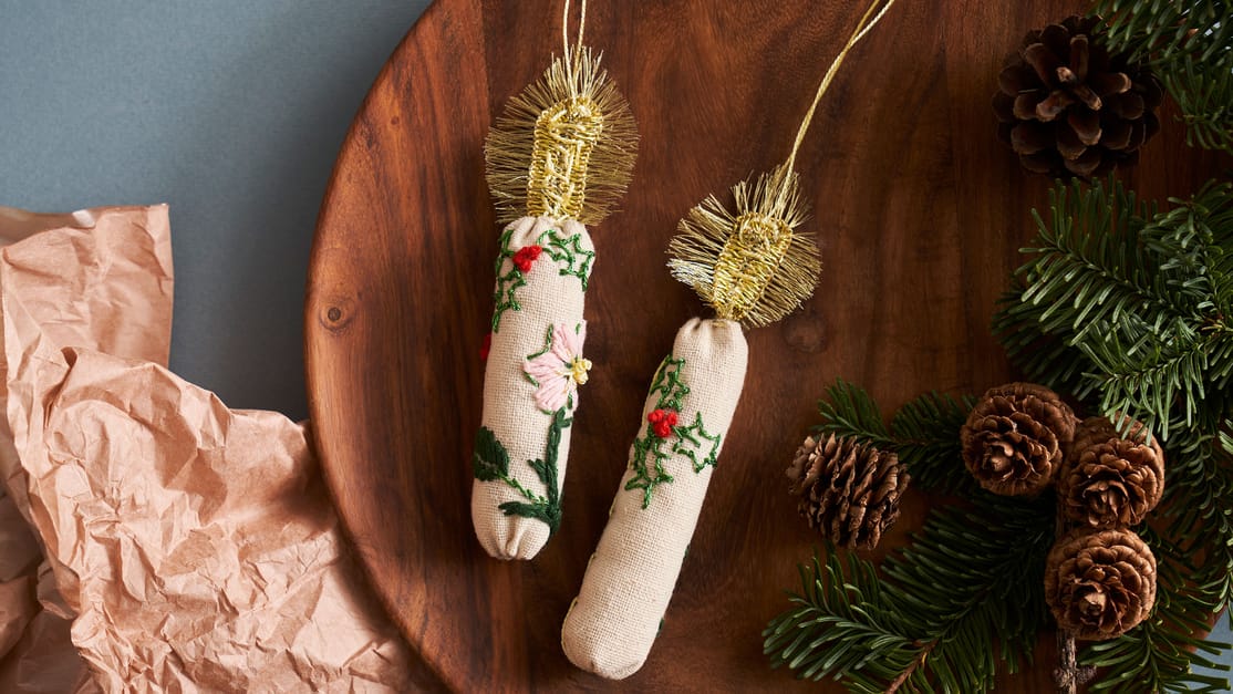 Handsewn Christmas candles with embroidery | DIY-projects | Søstrene Grene