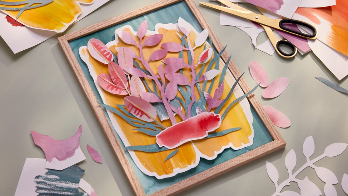 Collage with watercolours | DIY project | Søstrene Grene